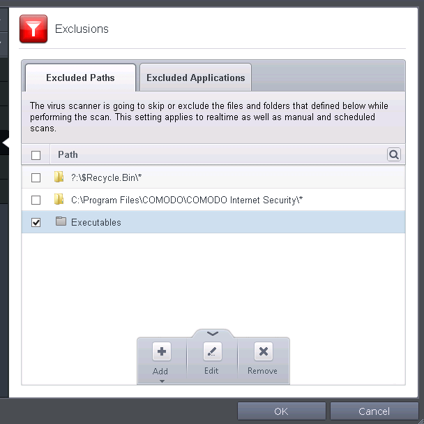Exclude Files Applications To Scan Pc Antivirus Comodo Antivirus